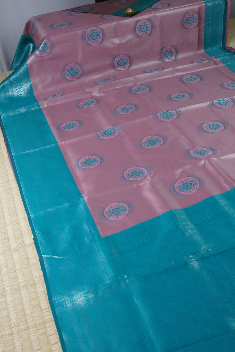 Lemonade Pink Apoorva Silk Sarees with Silver Zari Buttis (small Dots ...