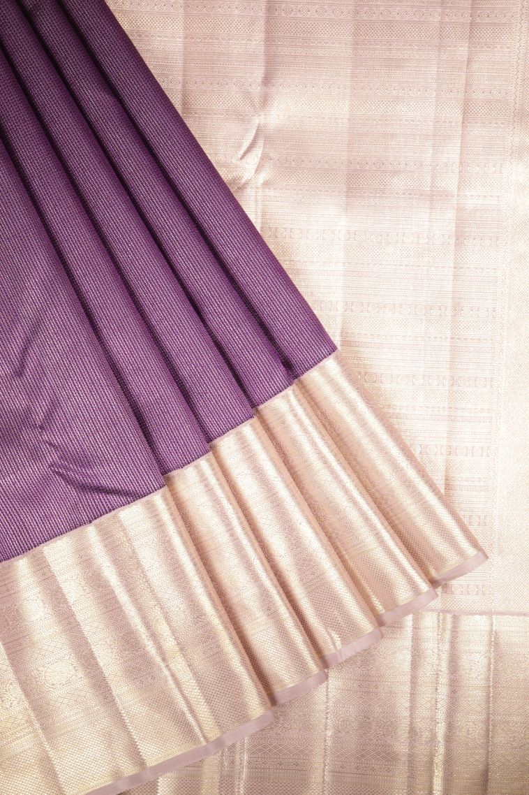 Viola Purple Kanchipuram Silk Sarees with Gold Zari Stripes - Shree ...